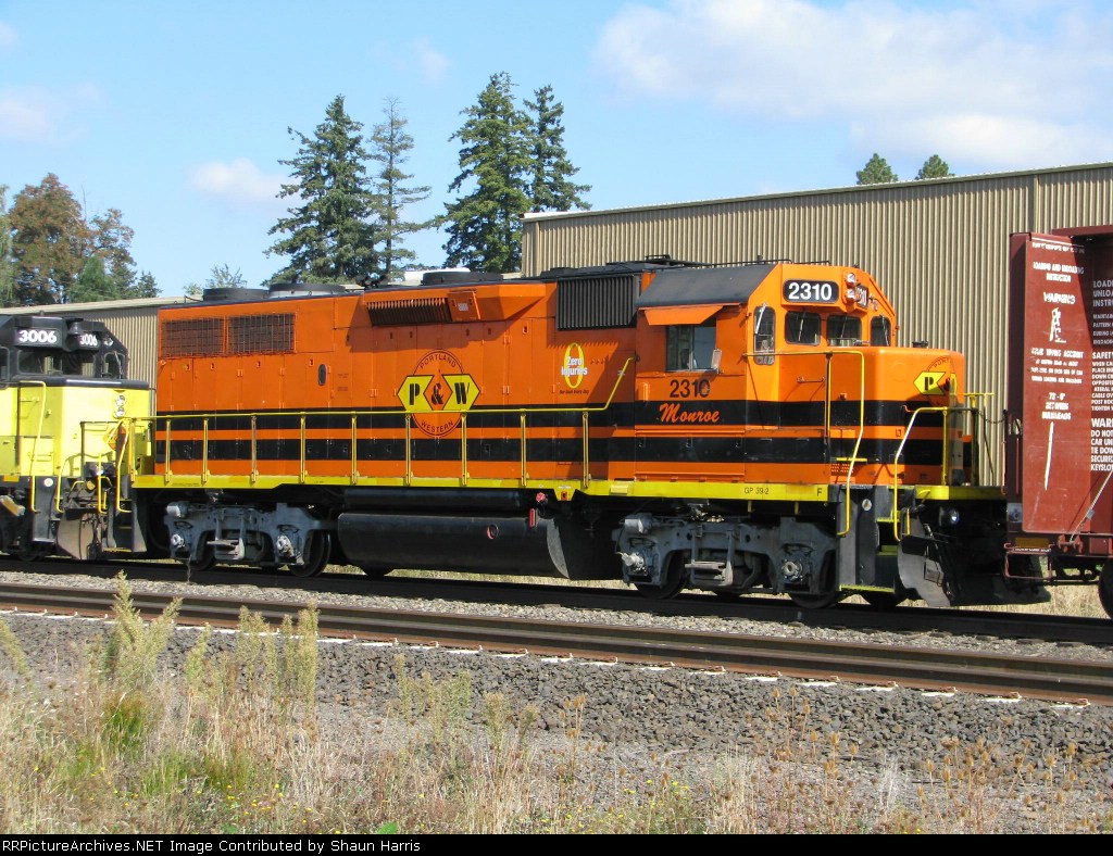 PNWR2310 "Monroe" GP39-2 in PNWR Tigard yard, west end.
